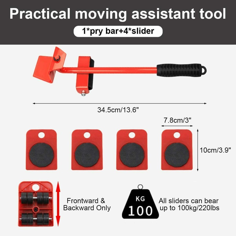 Heavy Furniture Roller Set Shifter Lifter Wheels Mover Easy Moving ...