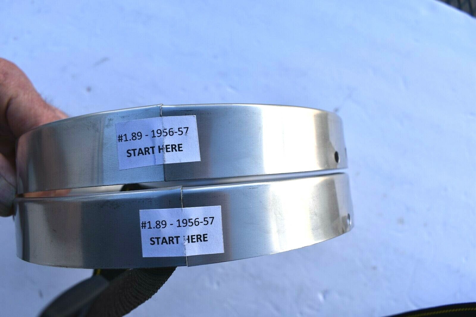 56 57 1956-1957 Chevy Passenger Car Pair Stainless Headlight 2 ...