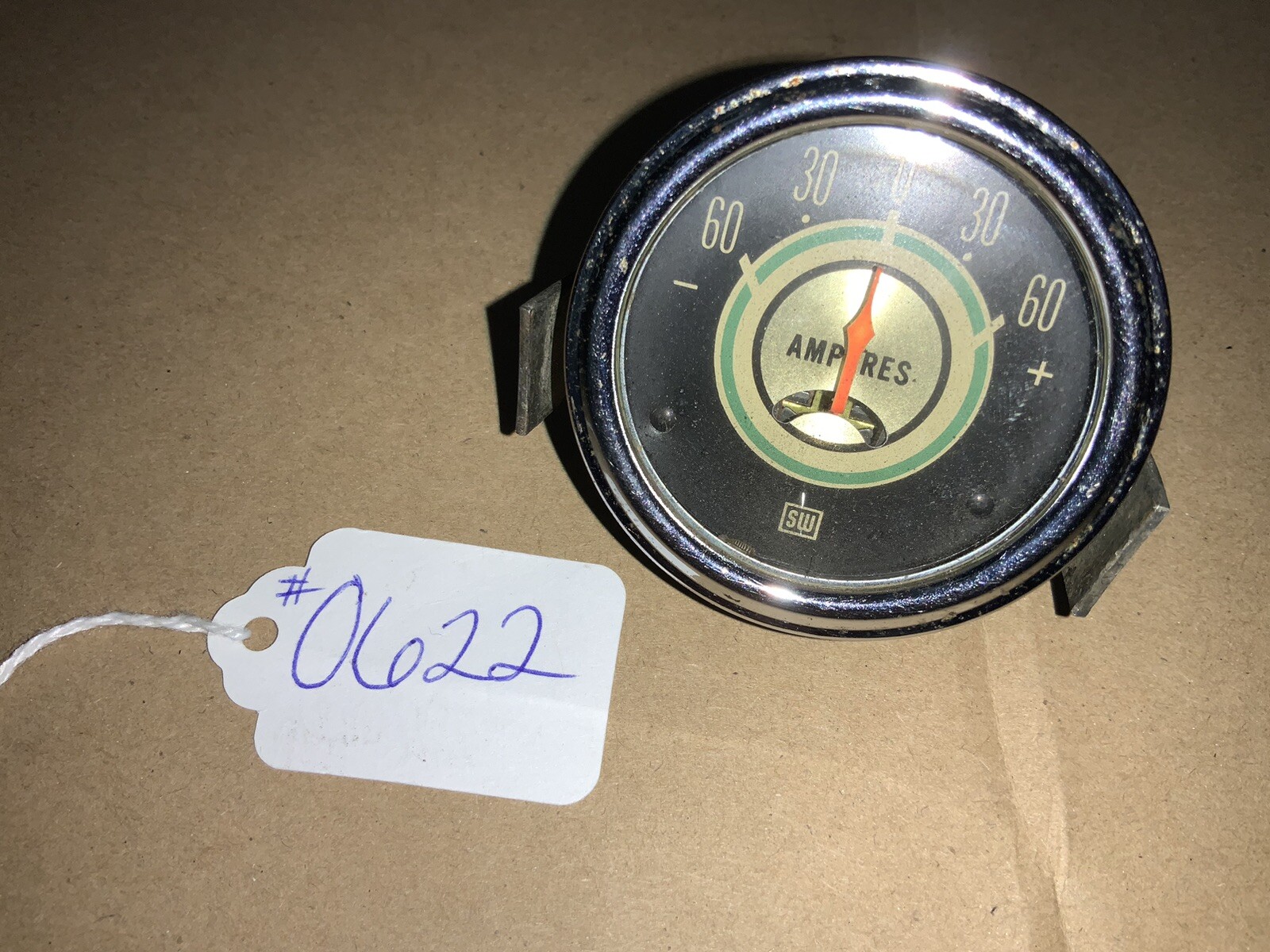VINTAGE STEWART WARNER GREENLINE Amperes Amps GAUGE Green Line Hot Rat ...