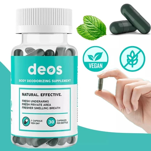 DEOS Full Body Deodorizer 30 Caps - Natural Odor Control, Detox & Gut ...
