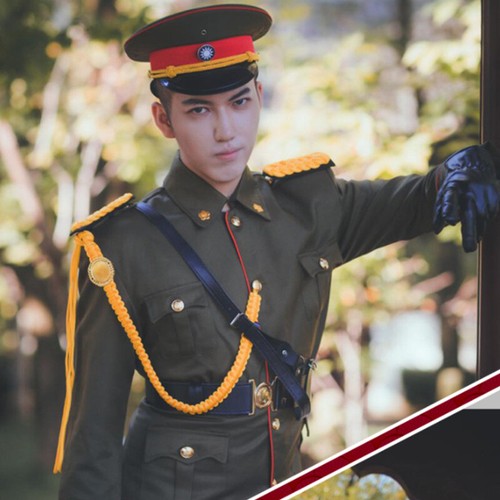 Male Cosplay The Kuomintang Army Uniform Fancy Party Full Body Costume ...