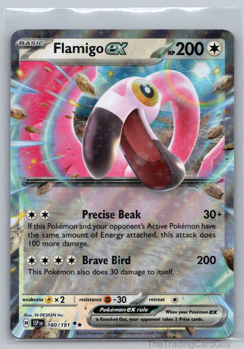 Pokemon Flamingo ex 160/191 Holo Ultra Rare Full Art Surging Sparks NM ...