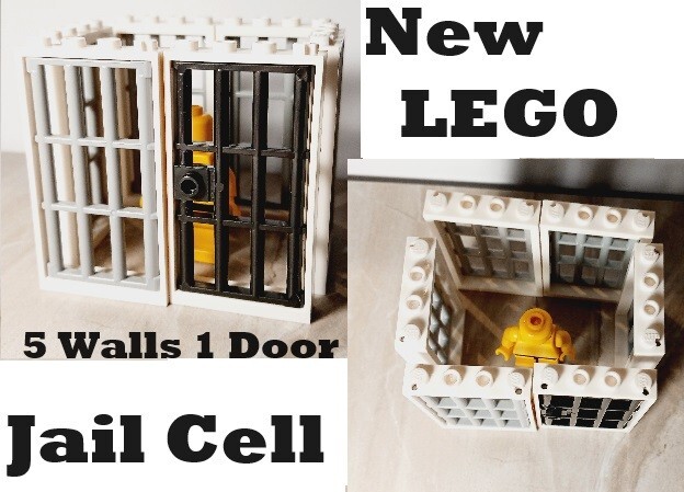 New LEGO Jail Cell Walls Door Frames Police Dept County City Town ...