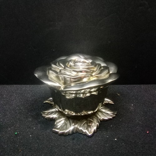 Victorian Rose Jewelry Box Godinger Silverplated Repoussé Hinged Red ...