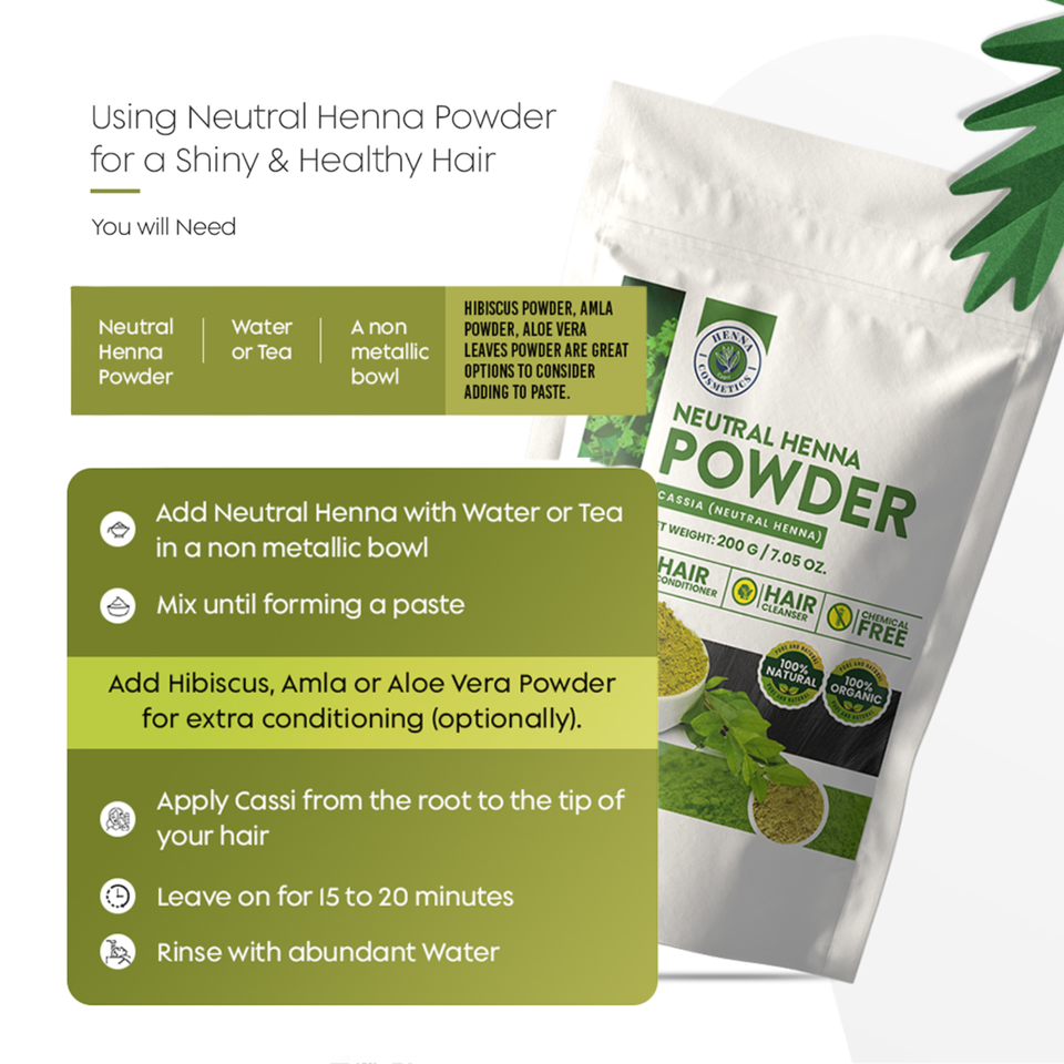 Cassia Obovata (Neutral Henna) Powder |100 Grams (3.5 oz.)| Colorless ...