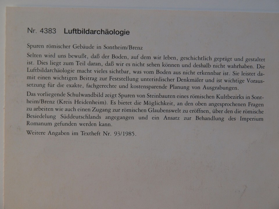 Aerial View Archeology Imperium Romanum IN Sontheim Brenz 36 3/16x25 3 ...