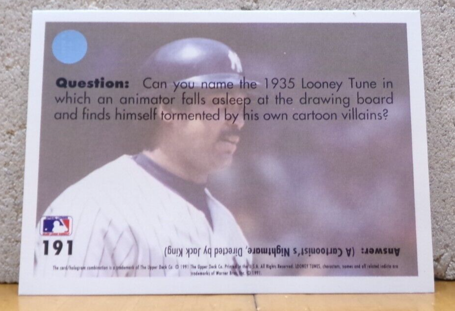 LOONEY TUNES BASEBALL TRADING CARD REGGIE JACKSON, ROAD RUNNER & SPEEDY ...
