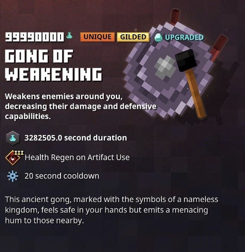 Minecraft Dungeons - Gong Of Weakening Unique Gilded (Xbox)(PS4)(Switch ...
