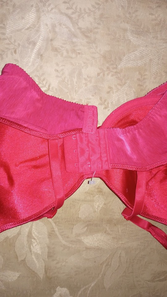 Vassarette Bra 38D Red Padded Underwire Adjustable Clasp Back New Wot ...