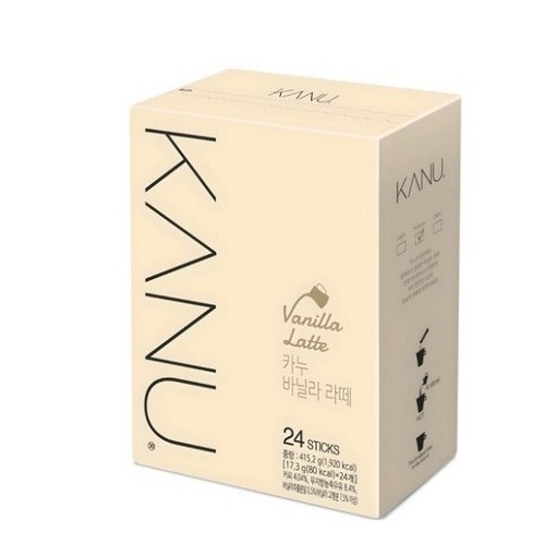Maxim Kanu Vanilla latte Korean Instant Coffee Mix 17.3gX24 Sticks Free ...