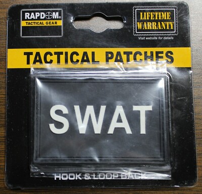 RAPDOM Tactical Hook and loop SWAT patch PVC black and white patch | eBay