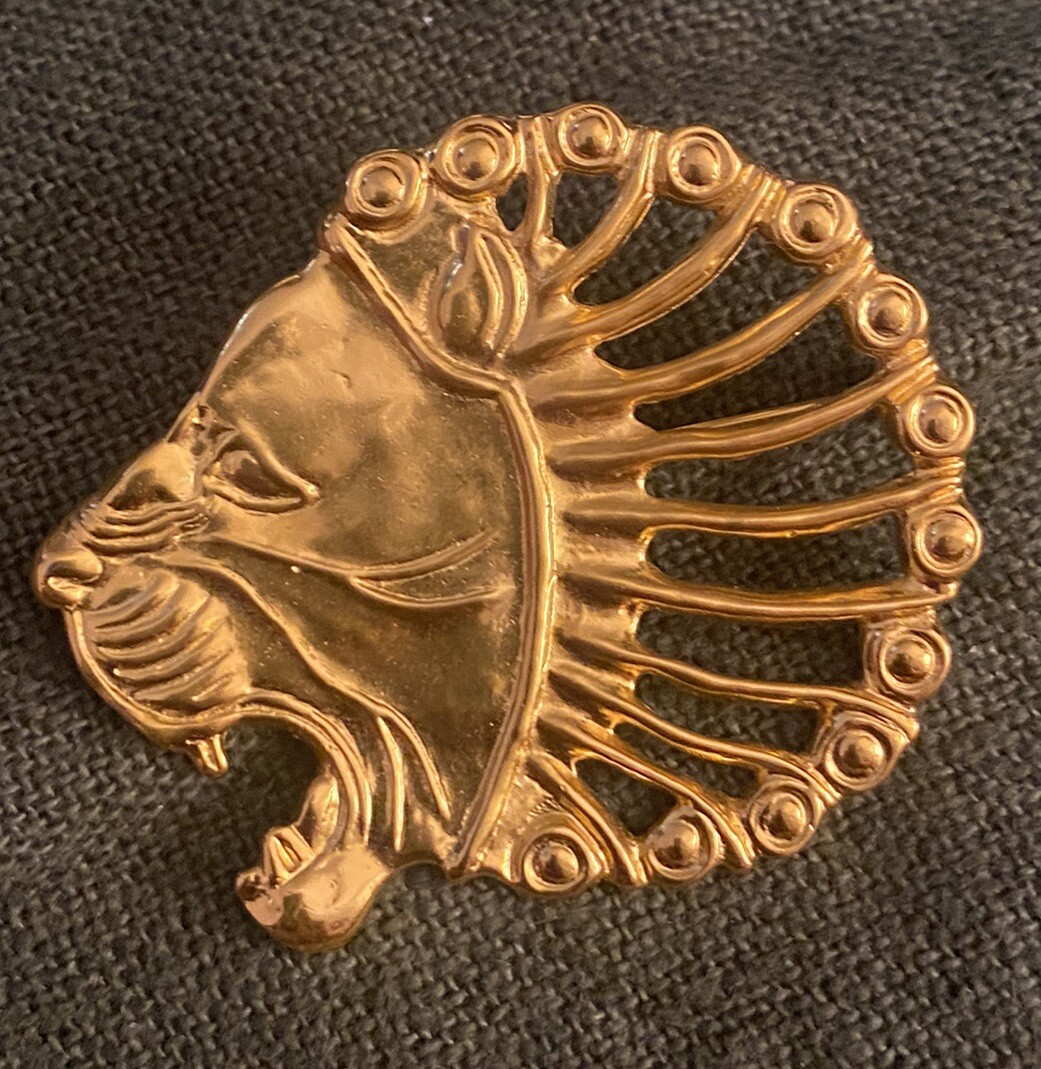 MMA Metropolitan Museum of Art Vintage LION HEAD Pin Brooch Pendent ...
