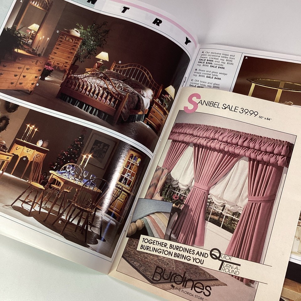 Florida Catalog Miami Burdines 1988 Christmas Home Beachcore Rattan | eBay