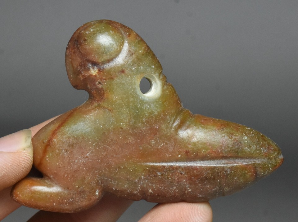 7CM China Hongshan Culture Old Jade Carved Animal Cicada Cicala Amulet ...