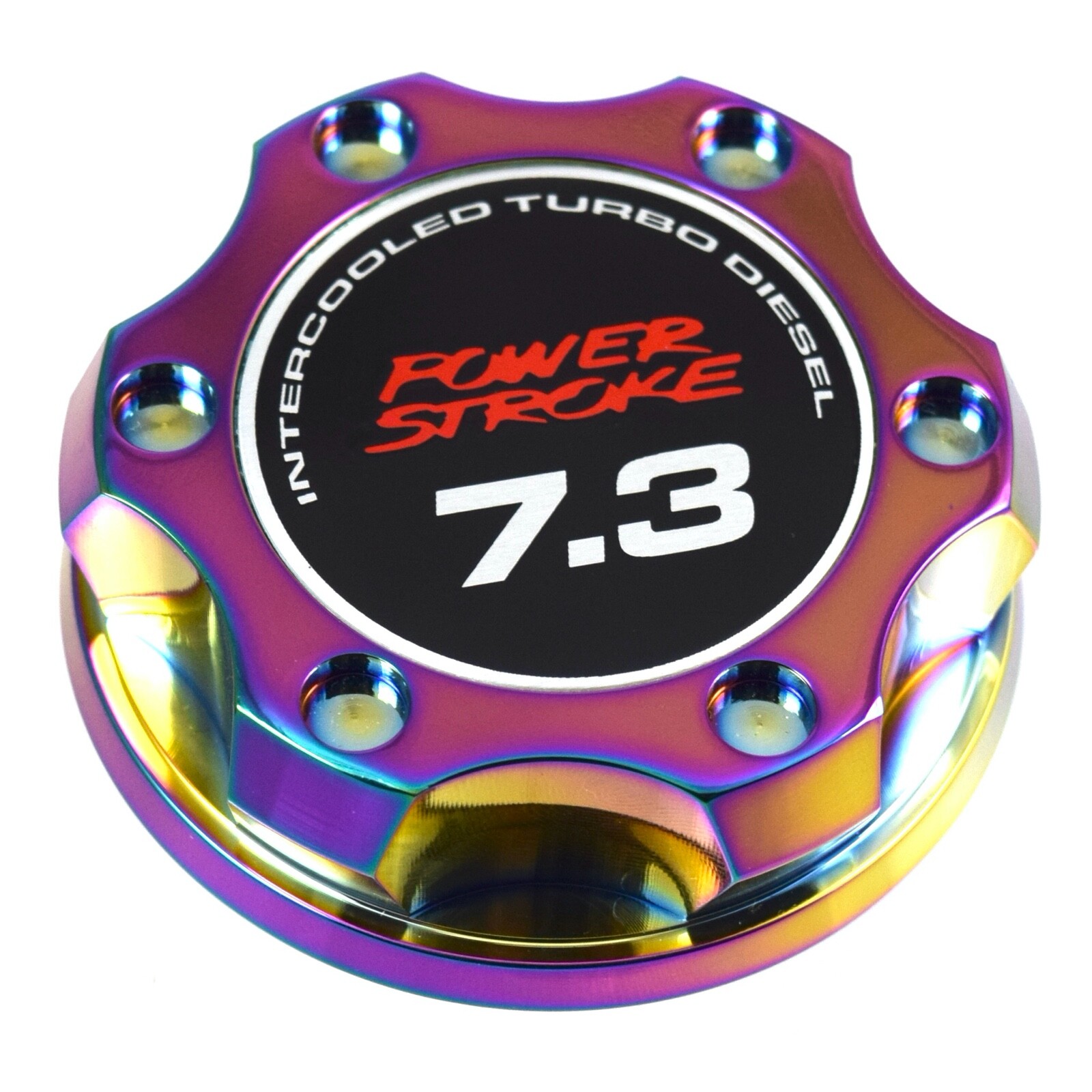 Neo Chrome Oil Filler Cap 7.3L Emblem Fits Ford 7.3l Power stroke Turbo ...