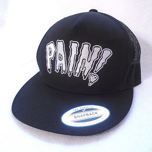 PAIN Yupoong Classic Black Mesh Snapback Trucker Baseball Cap Hat | eBay