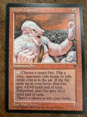MTG Magic The Gathering Card Orcish Captain Summon Orc Red Fallen ...