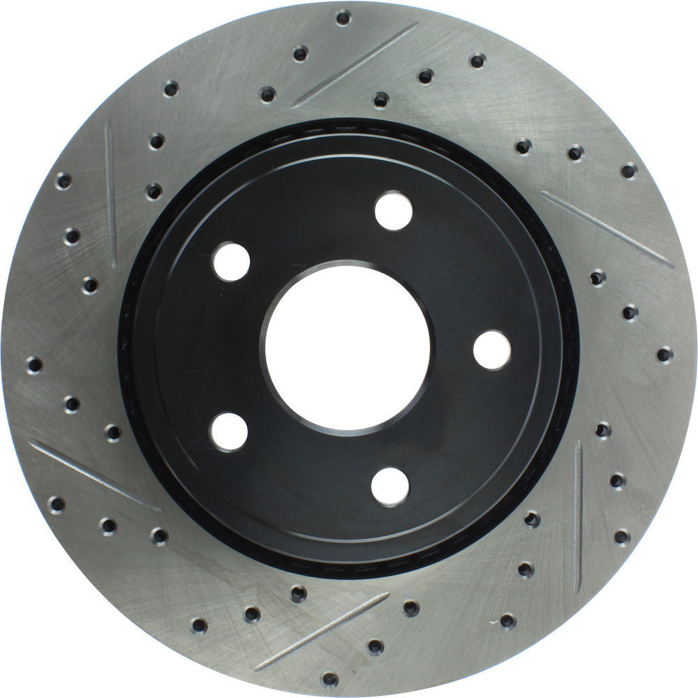 Disc Brake Rotor-Sport Cross-Drilled and Slotted Stoptech 127.58001R ...