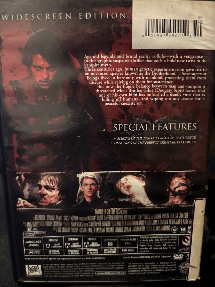 Perfect Creature DVD 2007 Widescreen Edition Dougray Scott Saffron ...