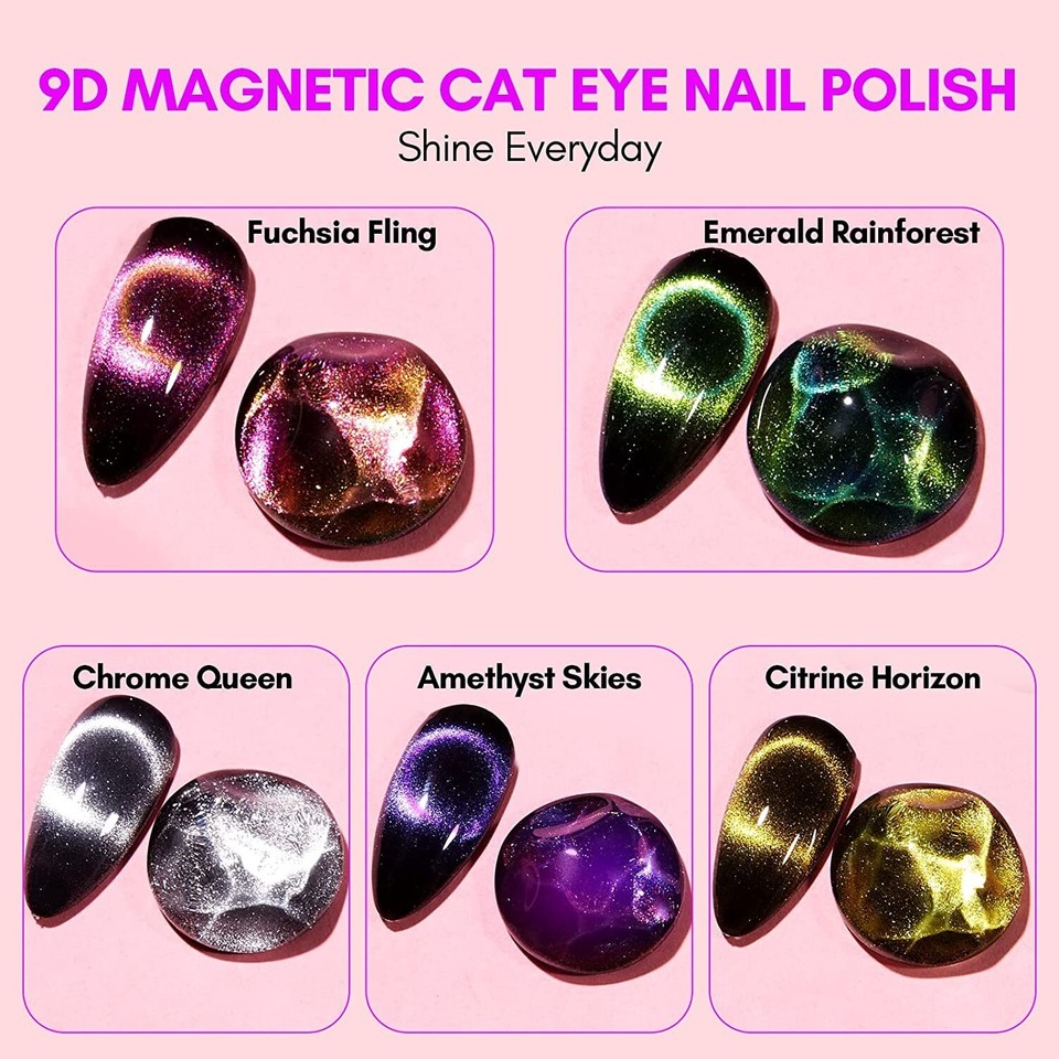 Makartt Gel Nail Polish Magnetic Cat Eye 9D Gel Polish with Magic ...