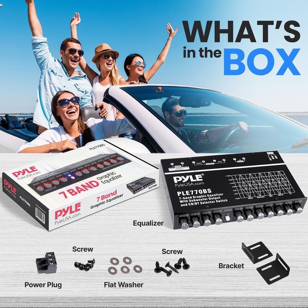 Pyle PLE770BS 7-Band Graphic Equalizer w/ Subwoofer Output and CD ...