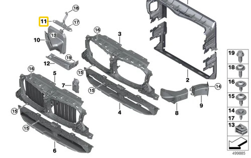 NEW BMW X3 G01 M F97 RIGHT UPPER AUXILIARY RADIATOR HOLDER 51647400116 ...