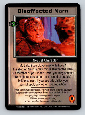1998 Deluxe Edition Babylon 5 CCG Disaffected Narn Character - Rare TCG ...
