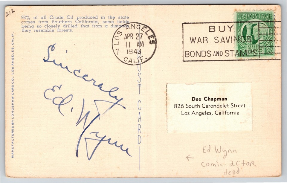 Mining Oil~Birds Eye View of Southern California Field~PM 1943~Vintage ...