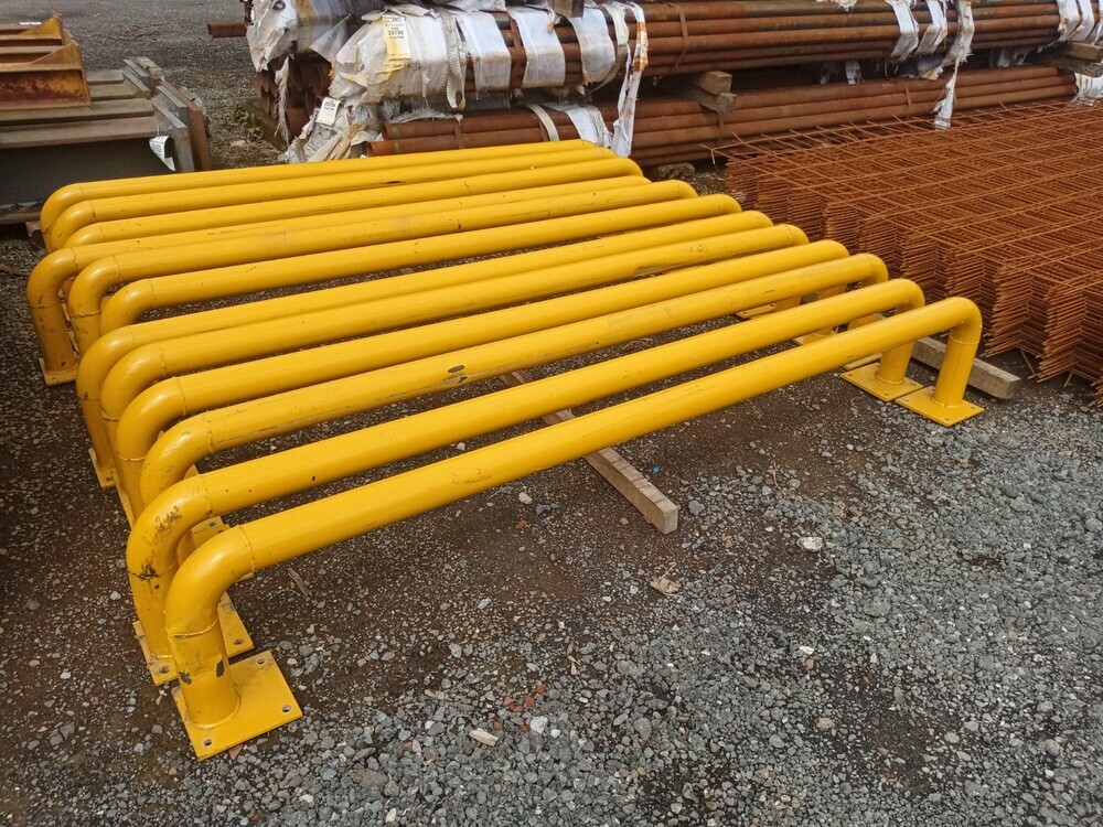 Used End of Aisle Tubular Safety Barrier 2520mm Long / Hgv Barrier ...