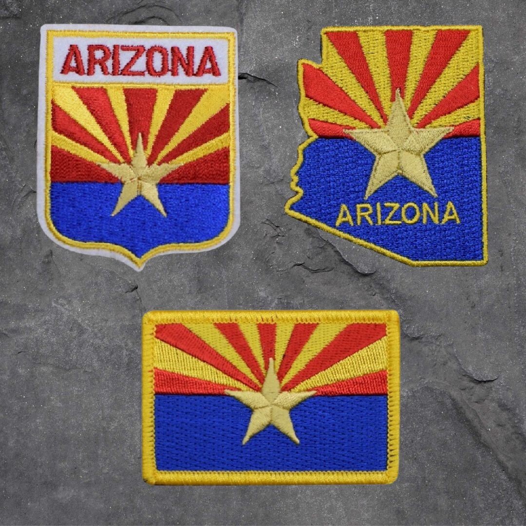 Arizona Patch 3 Pack - Copper Star, AZ Badge, Flag, Shield (Iron On) | eBay