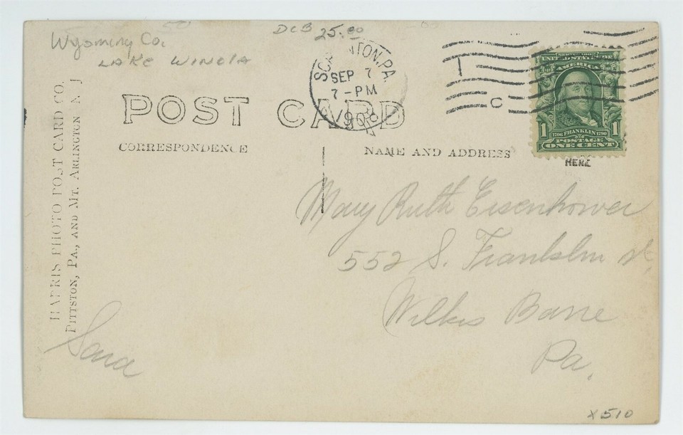 RPPC Aerial View of LAKE WINOLA PA Wyoming County Real Photo Postcard ...