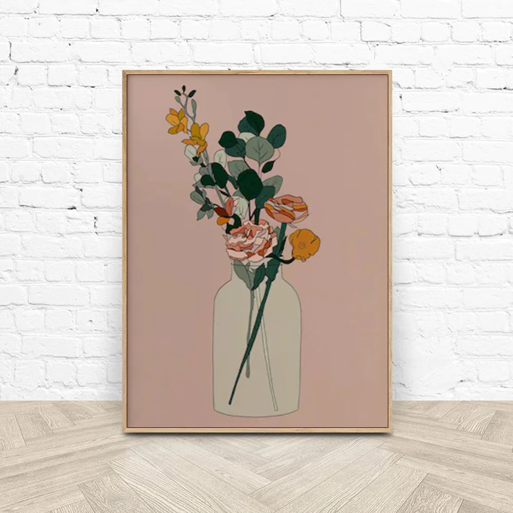 40cmx60cm Boho Floral Wood Frame Canvas Wall Art | eBay