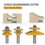 3pc 1/2"-Shank Router Bit Set Ogee Rail & Stile Raised Panel Cabinet ...