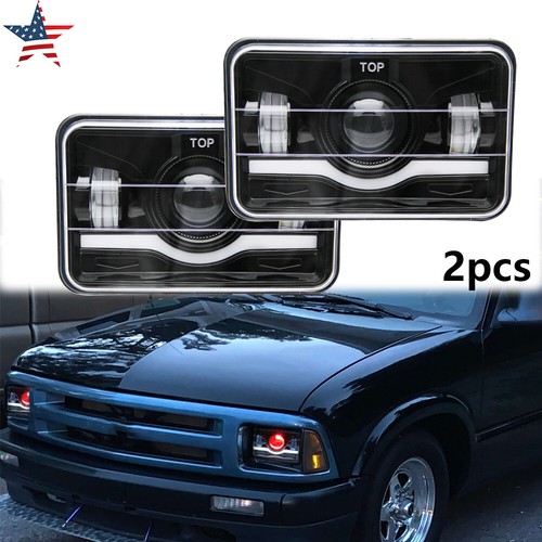2pcs 4X6" LED Headlights Hi/Lo Sealed Beam DRL For Chevrolet S10 1995 ...