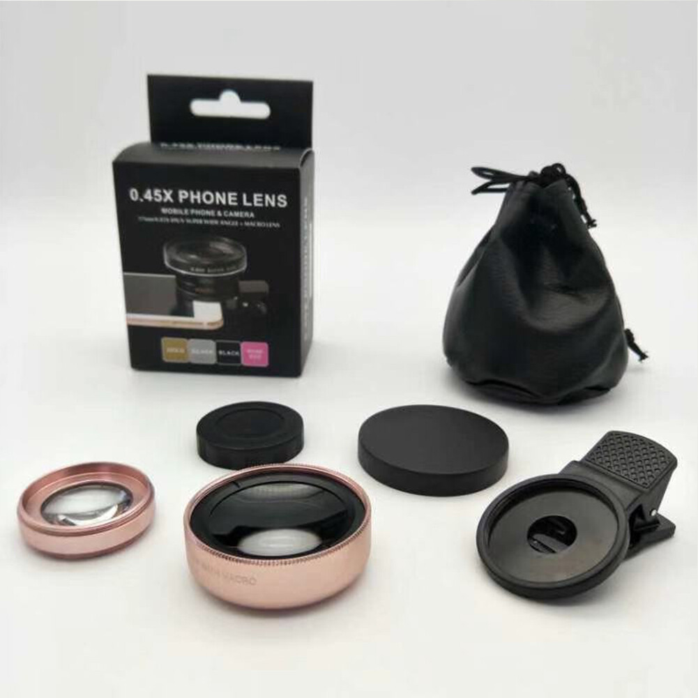 0.45X Wide Angle Mobile Phone Lens Kit Photography 12.5X Macro Optical ...