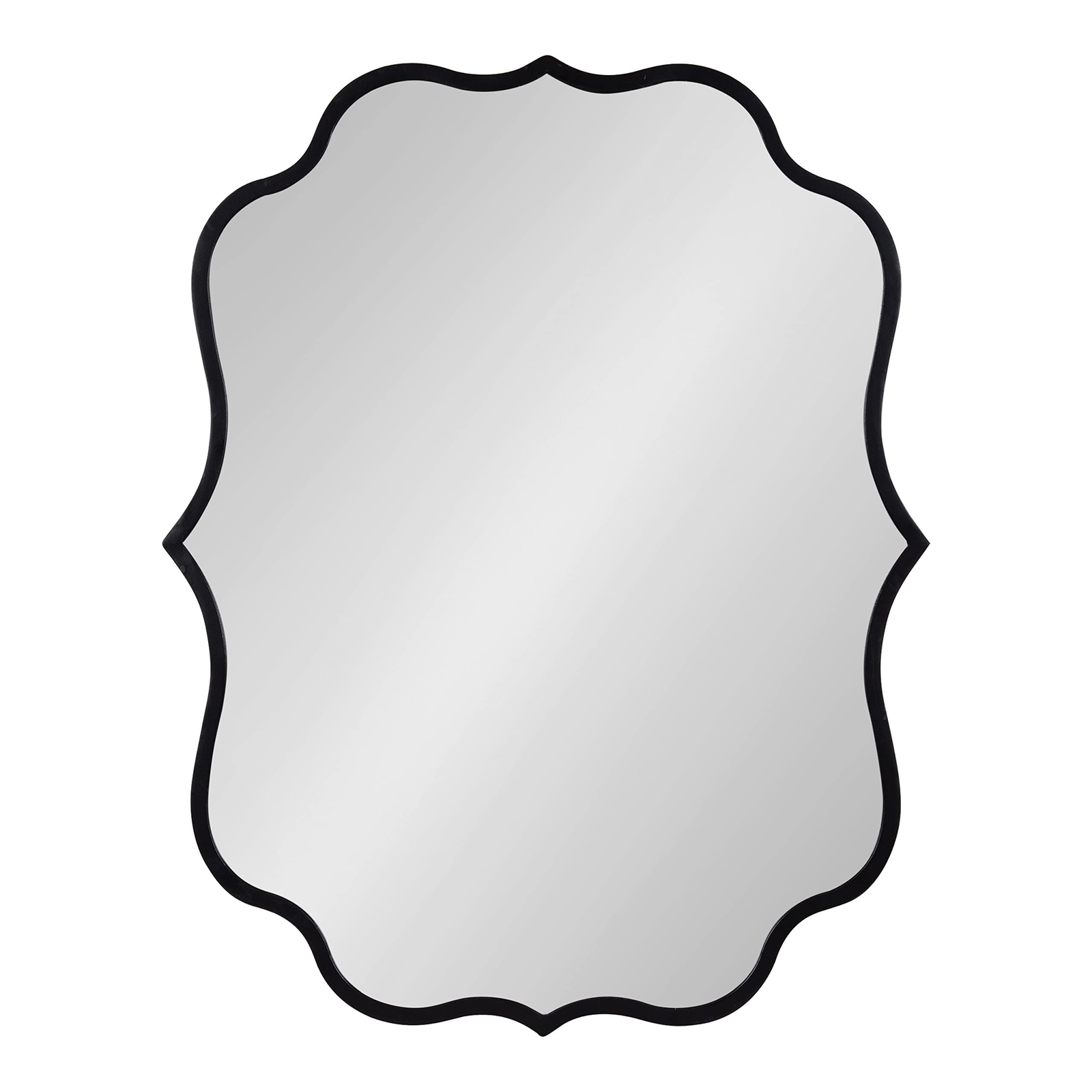 Kate and Laurel Higby Scalloped Wall Mirror; 24 x 31; Black; Decorative ...