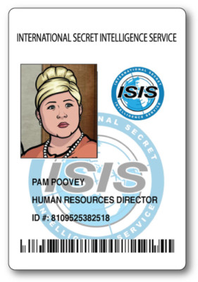 PAM POOVEY FROM ARCHER ID NAME BADGE TAG PROP HALLOWEEN COSPLAY SAFETY ...