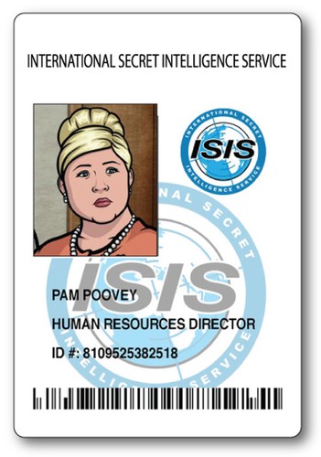PAM POOVEY FROM ARCHER ID NAME BADGE TAG PROP HALLOWEEN COSPLAY SAFETY ...