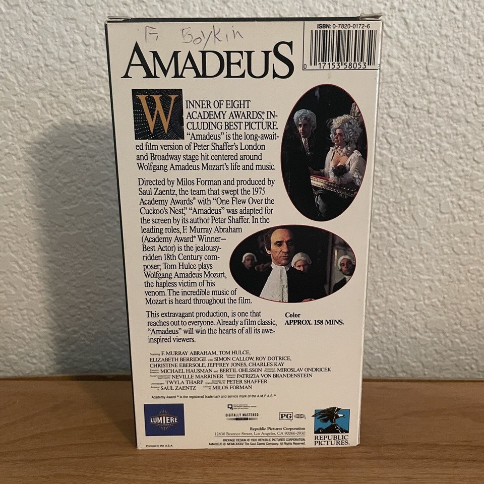 Amadeus (VHS, 1993) 17153580532| eBay