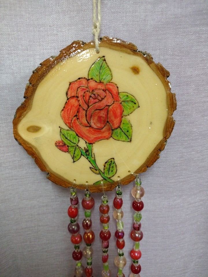 Wind Chimes Soft Chime Glass Beads Hand painted Artisan L&B | eBay