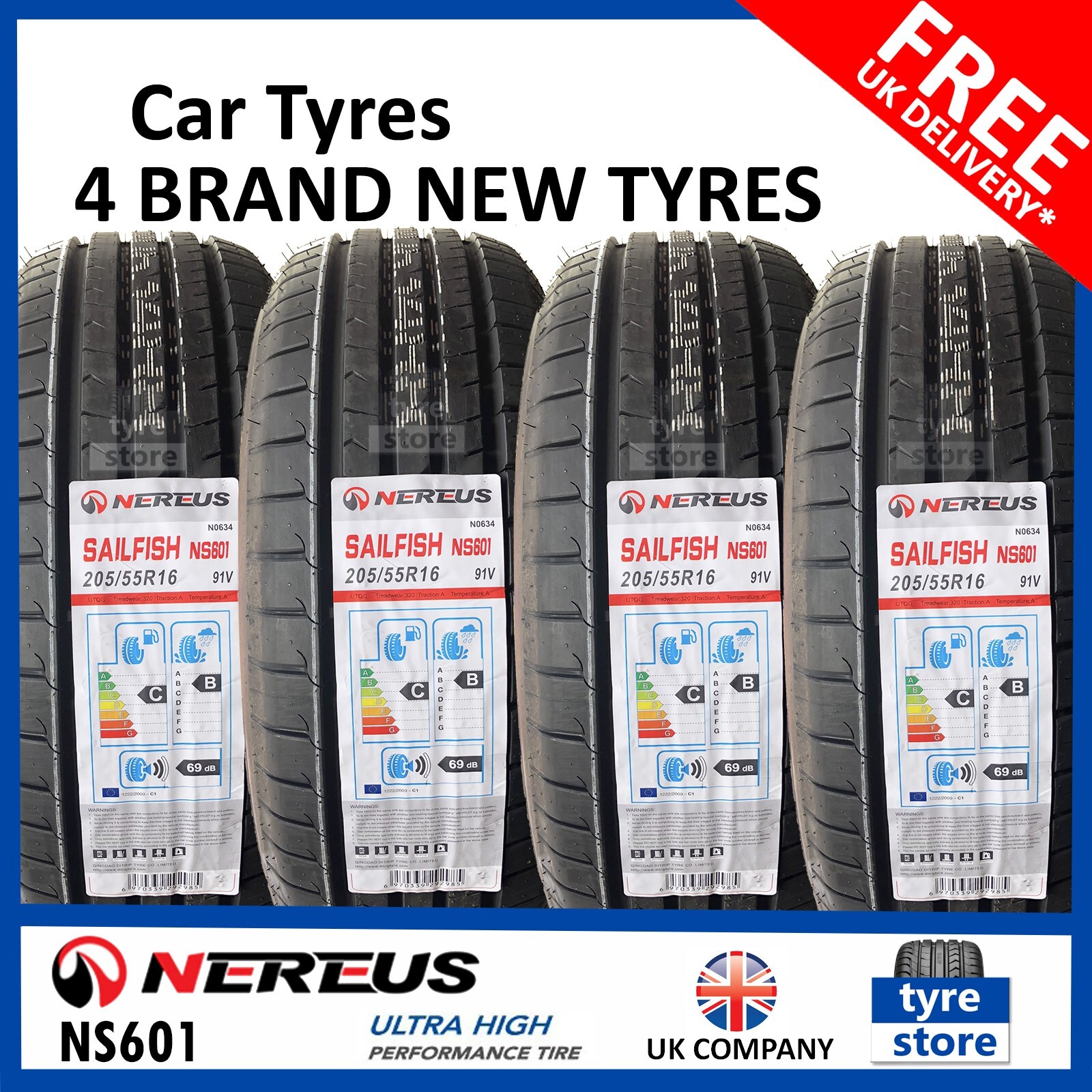 4 X New 205 55 16 91V NEREUS NS601 2055516 205/55R16 *C/B RATED* (4 ...