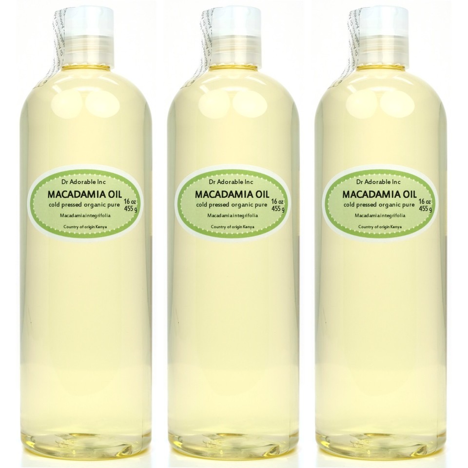 Premium 100% Pure Organic Cold Pressed Macadamia Nut Oil 2 oz up to 7 ...