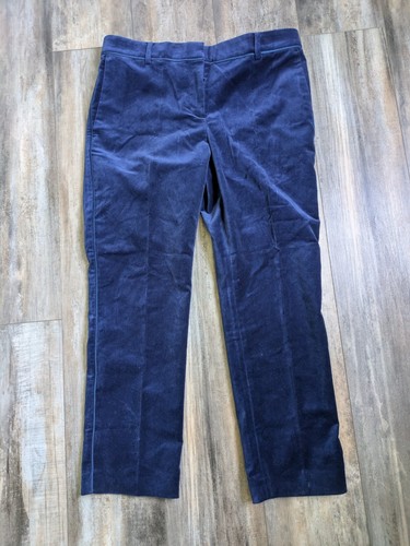 New ANN TAYLOR Women Ankle Devin Fit Velour Velvet Pant Size 8 Blue ...