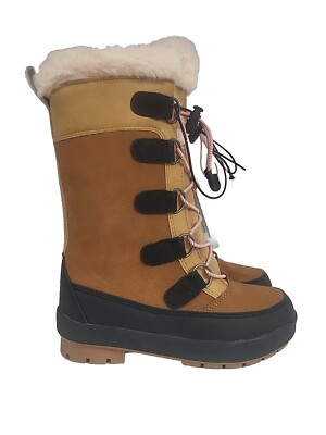 All in Motion Kids' Alberta Tall Winter Boots thermolite Faux Fur Brown ...