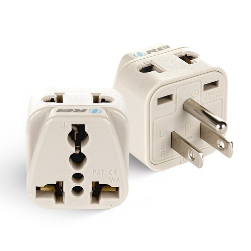 OREI 2 in 1 USA Travel Adapter Plug - UK/EU to US Type B - 2 pack ...