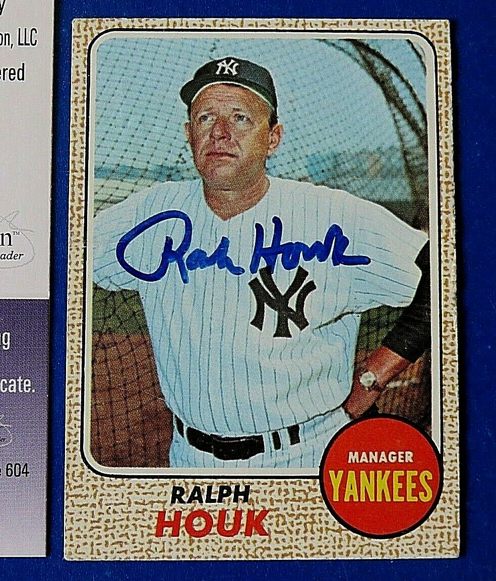 1968 TOPPS RALPH HOUK SIGNED BASEBALL CARD #47 ~ JSA L69456 | eBay