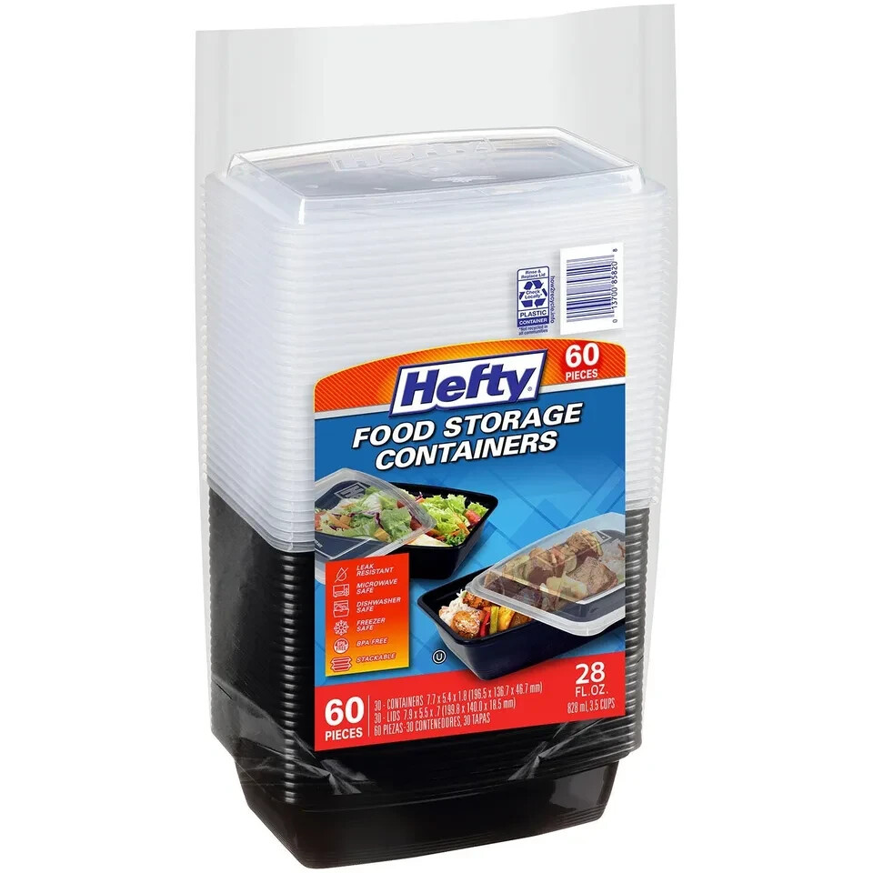 Hefty Food Storage Containers with Lids (28 oz., 60 pc.) FREE SHIPPING ...