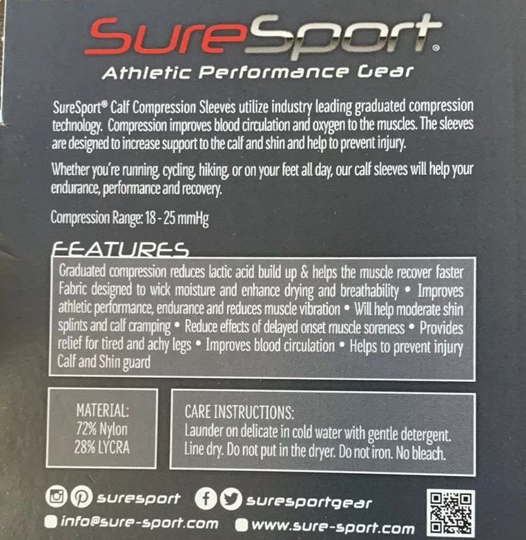 Sure Sport Freedom Calf Comression Sleeve | eBay