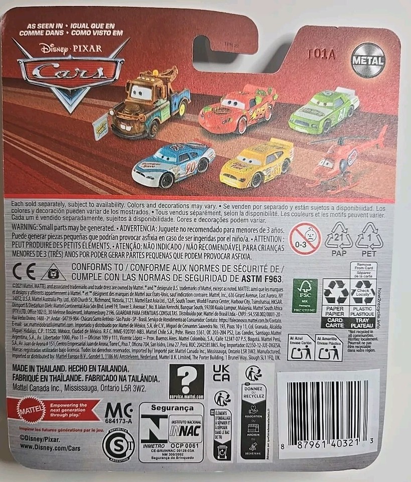 Disney Pixar Cars Alan "Aiken" Axler Metal Diecast Car New In Pkg | eBay