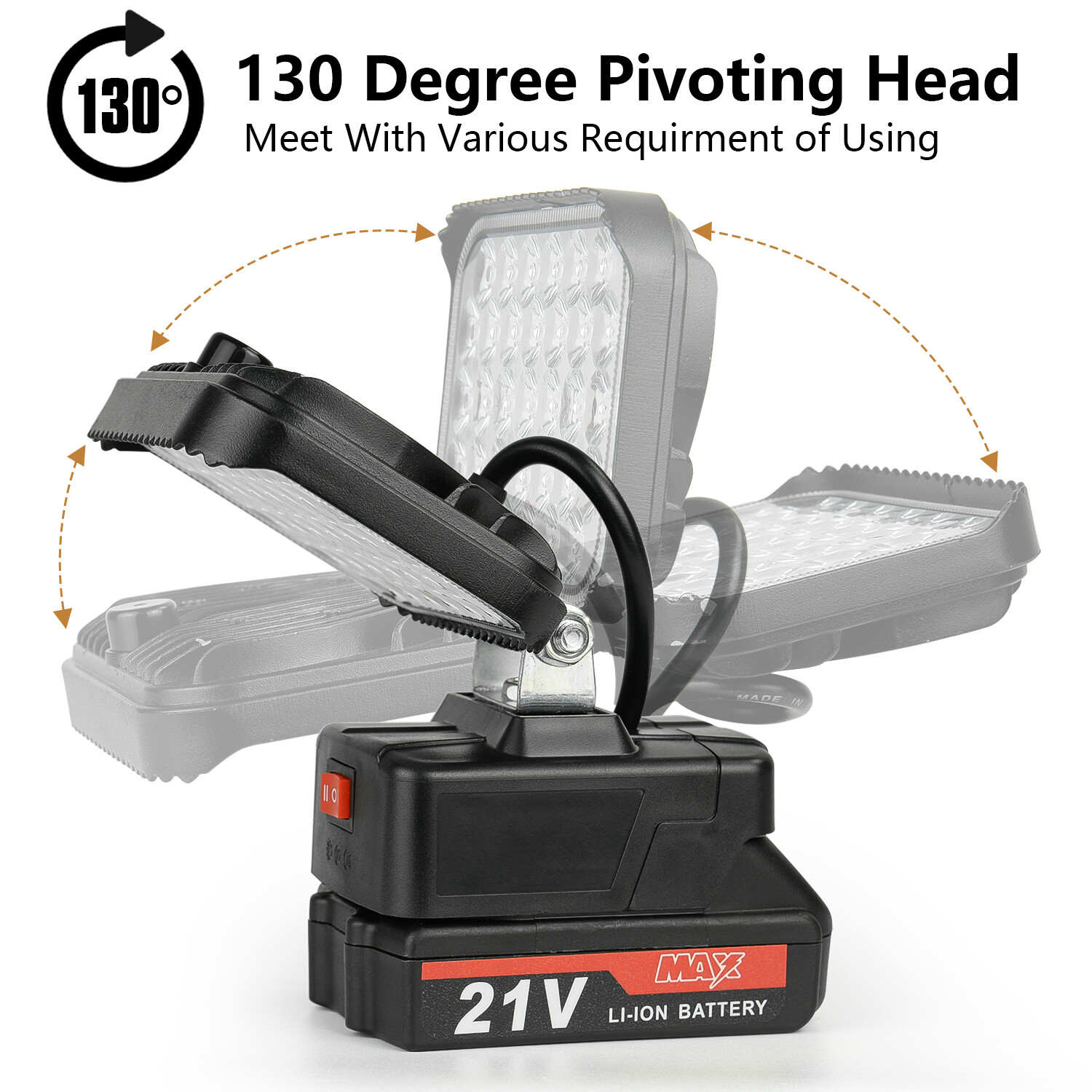 Rechargeable Work Light Cordless Led Work Lamp Portable Worklight 130 ...